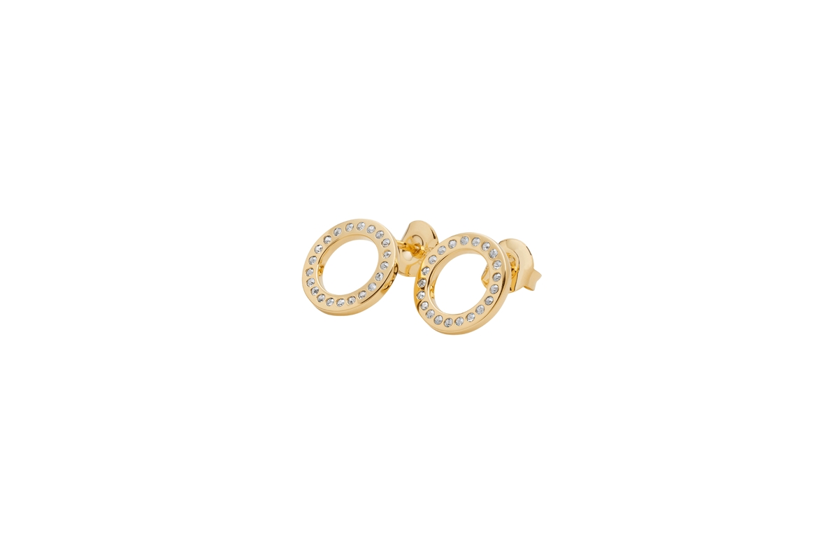 Click here for Lucy Quartermaine Art Deco Halo Studs in Gold Verm... prices