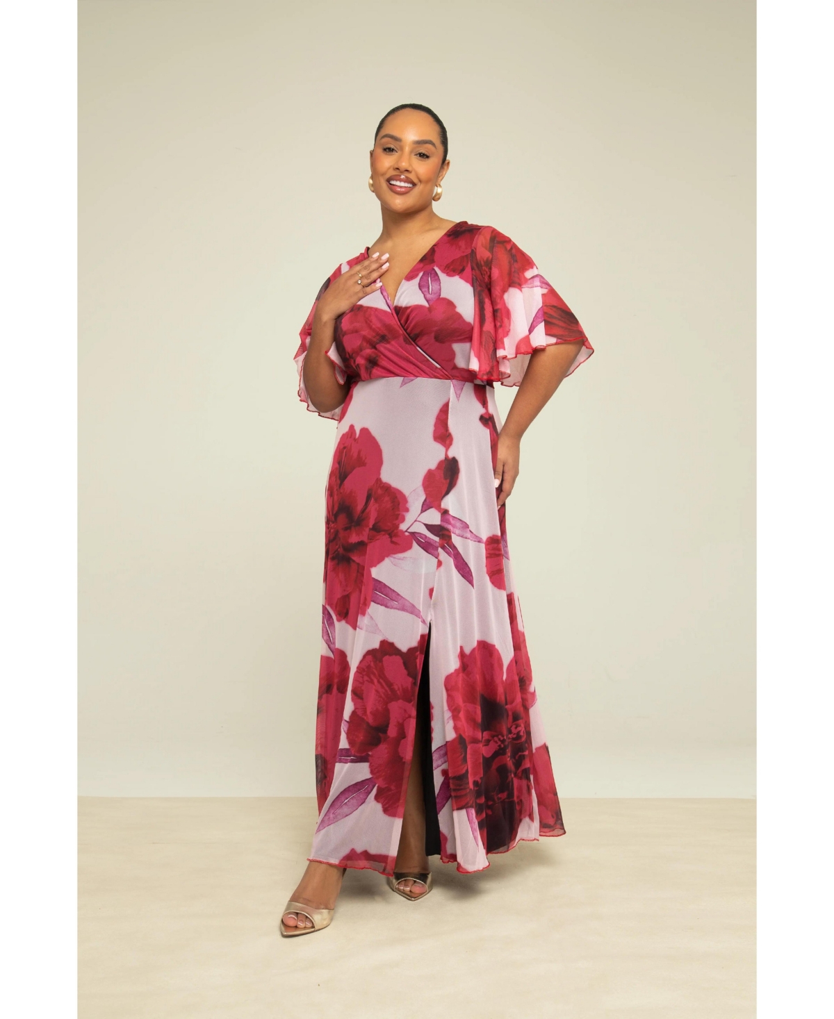 Click here for Fashion-szn Curve Womens Elegant Flowing Floral Ma... prices