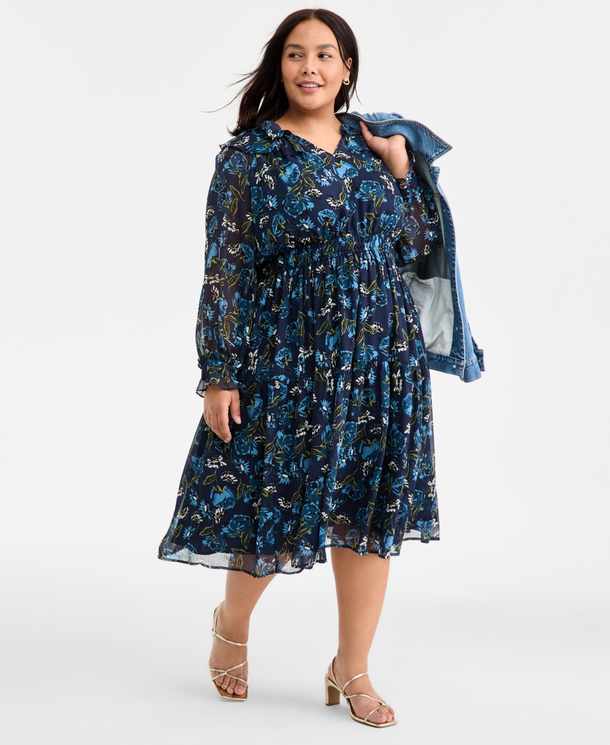 Click here for On 34th Trendy Plus Size Ruffled-Collar Midi Dress... prices
