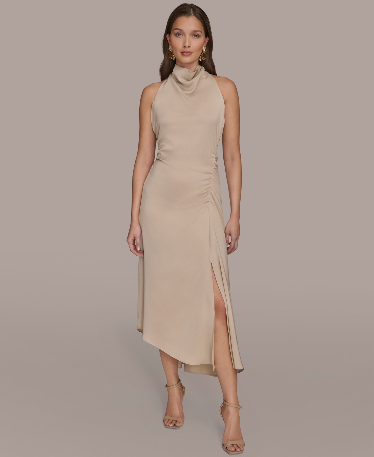 Click here for Donna Karan New York Womens Satin High Neck Midi D... prices