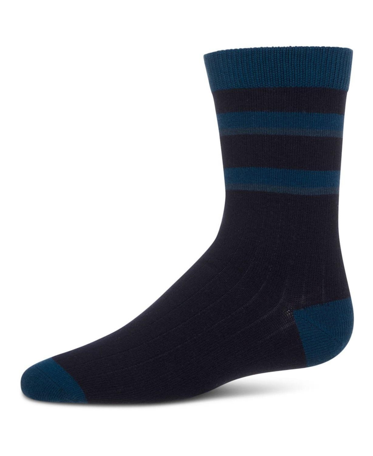 Click here for Memoi Boys Tonal Stripe Cotton Rich Crew Sock - Na... prices