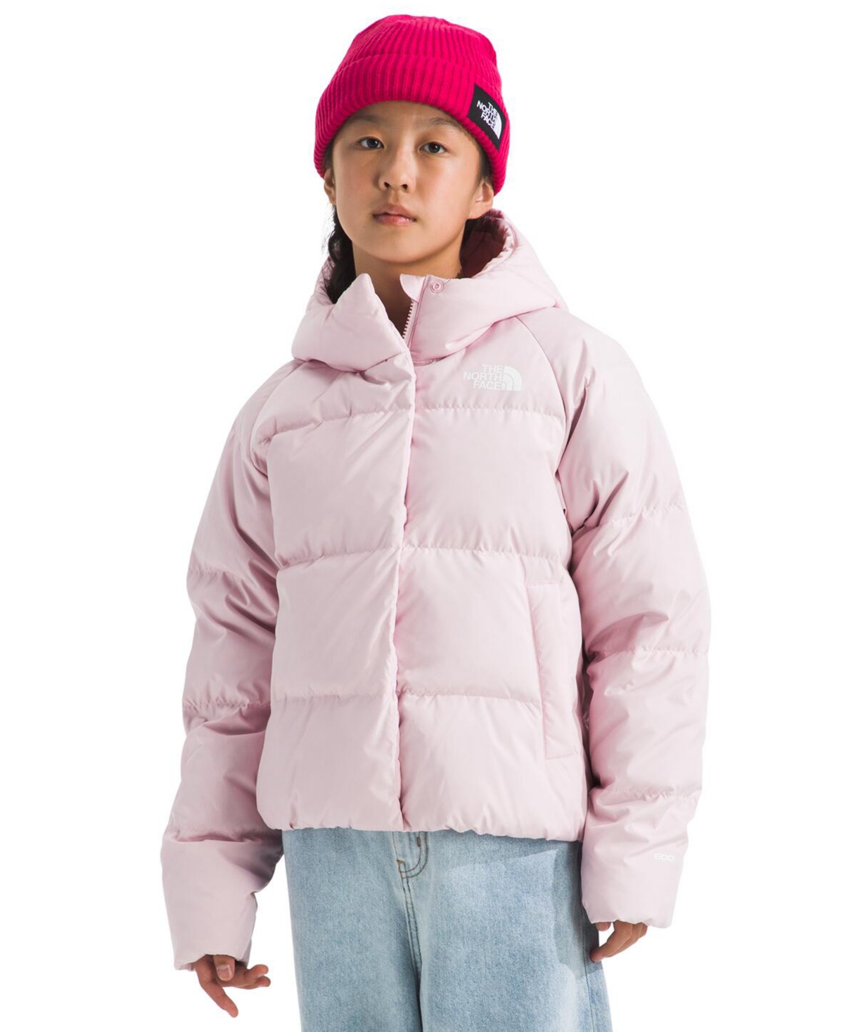 The North Face Girls 8-20 North Down Hooded Jacket - Pale Blossom