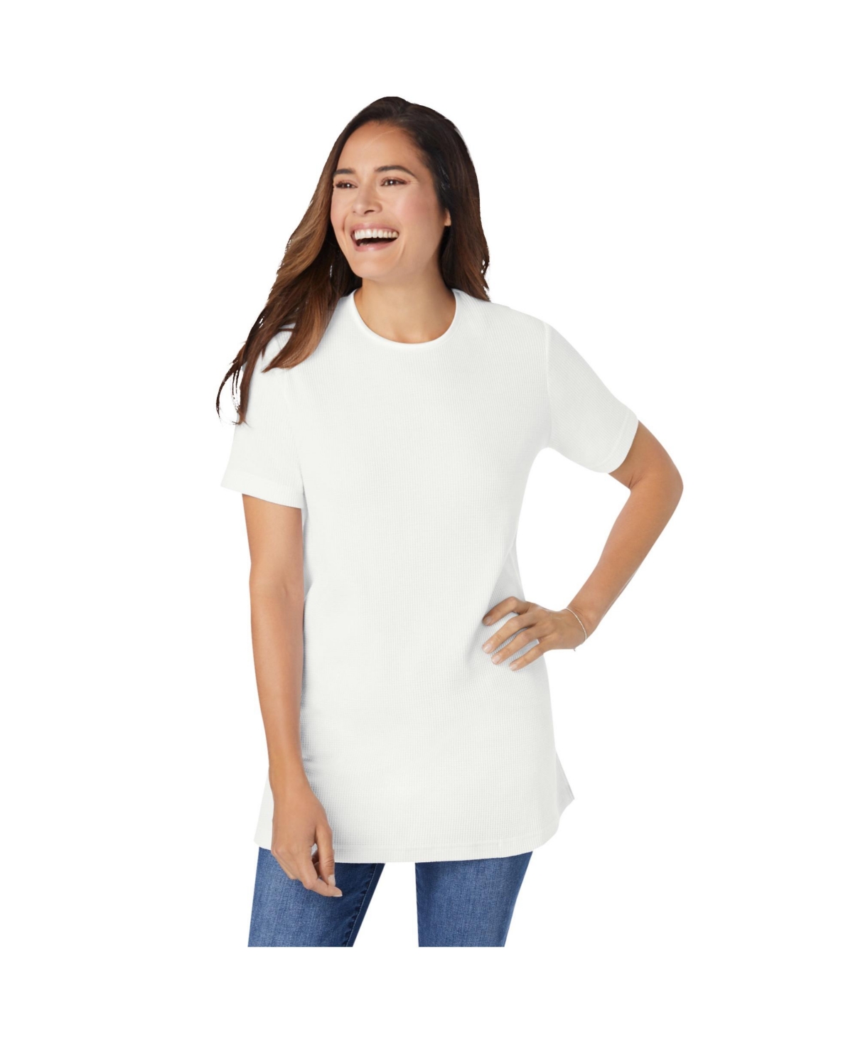 Click here for Woman Within Plus Size Within Waffle Thermal Satin... prices
