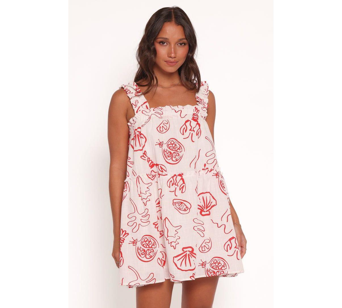 Click here for Petal and Pup Womens Elena Mini Dress - Red Lobste... prices