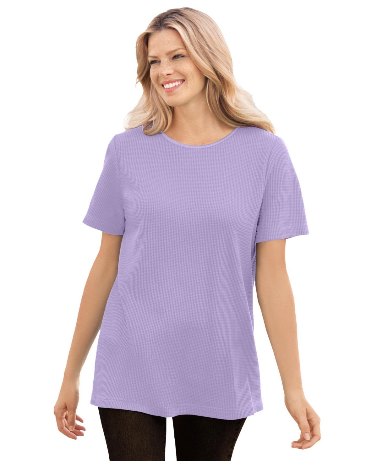 Click here for Woman Within Plus Size Within Waffle Thermal Satin... prices