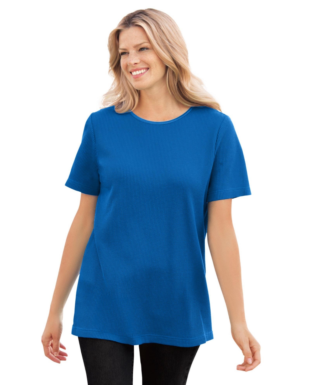 Click here for Woman Within Plus Size Within Waffle Thermal Satin... prices