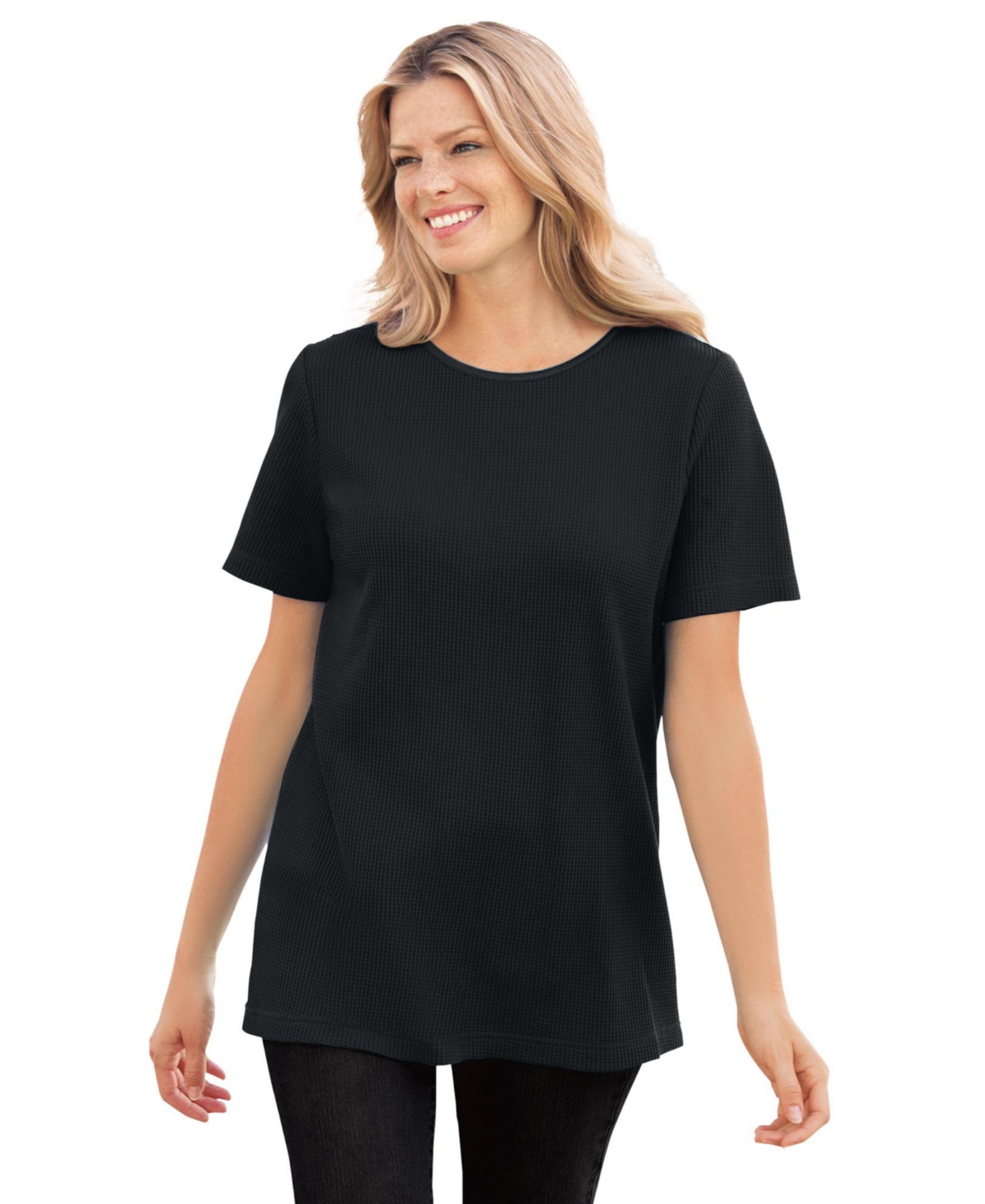 Click here for Woman Within Plus Size Within Waffle Thermal Satin... prices