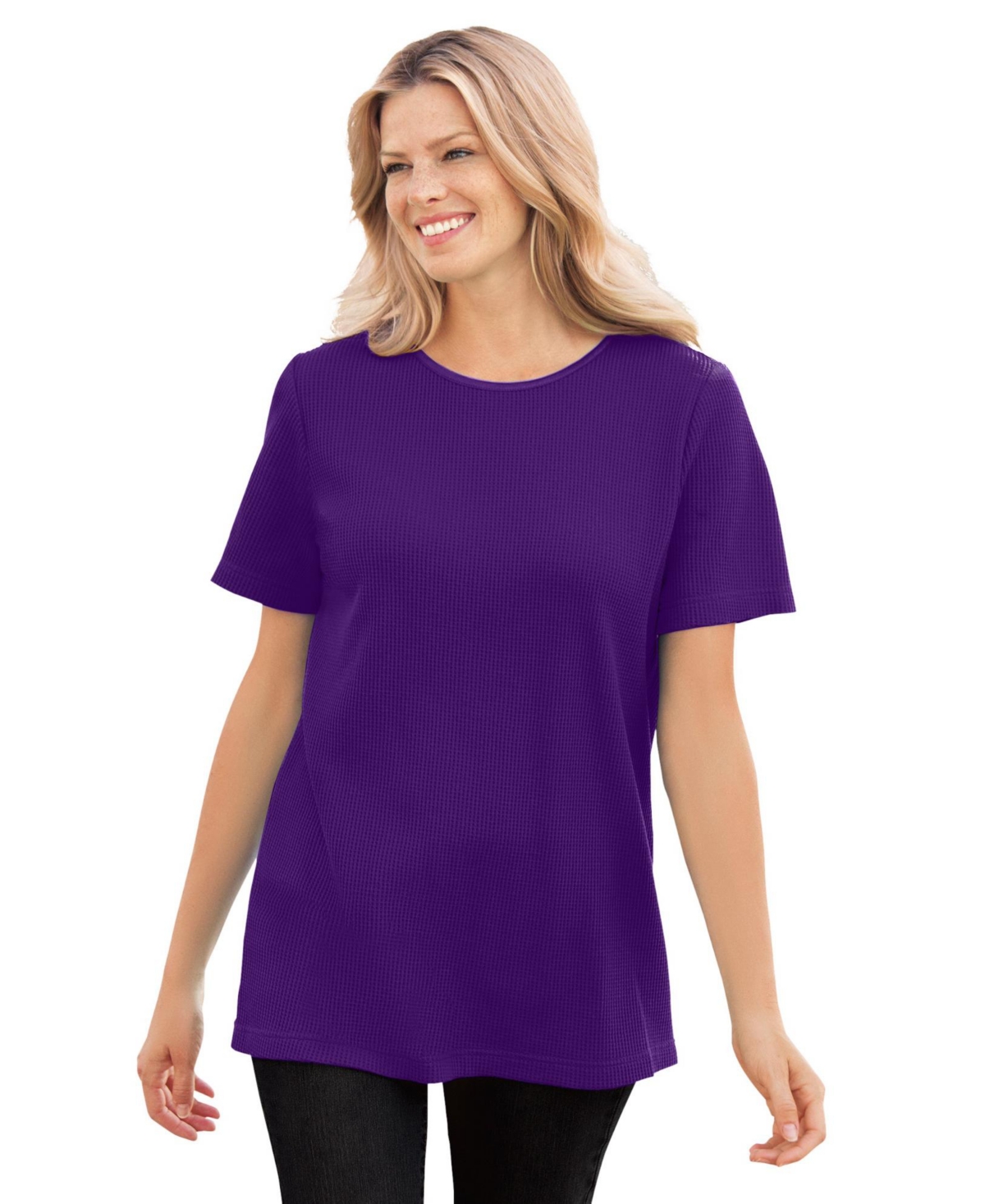 Click here for Woman Within Plus Size Within Waffle Thermal Satin... prices