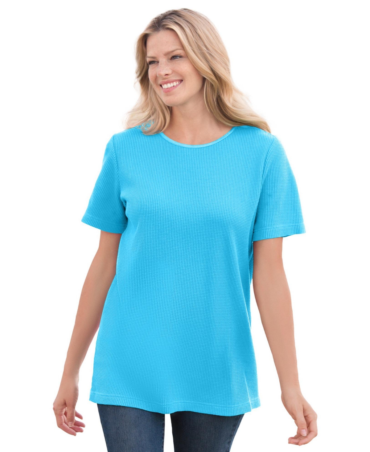 Click here for Woman Within Plus Size Within Waffle Thermal Satin... prices