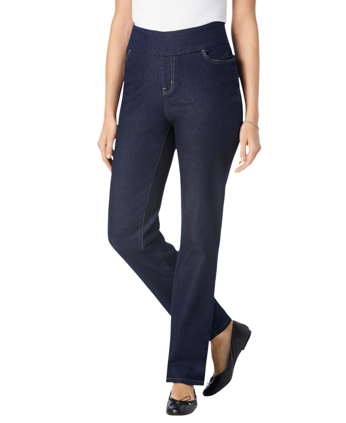 Click here for Woman Within Womens Within Flex-Fit Pull-On Straig... prices