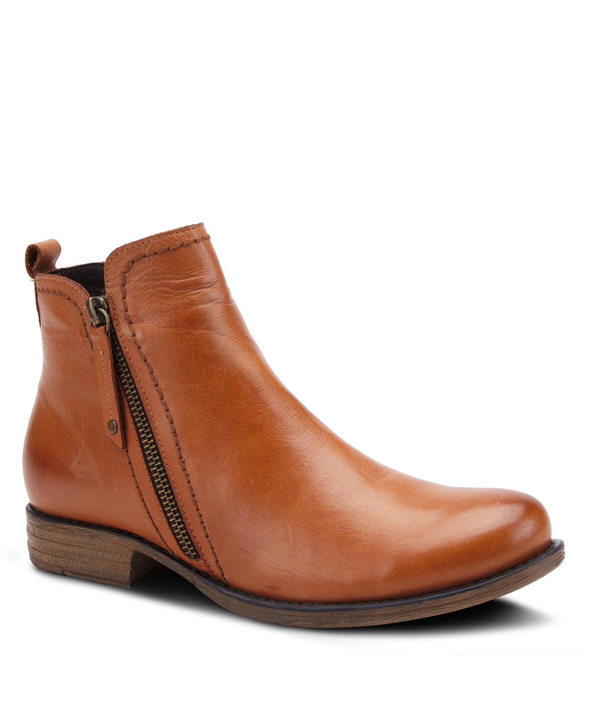 Click here for Spring Step Oziel Leather Bootie with Decorative Z... prices