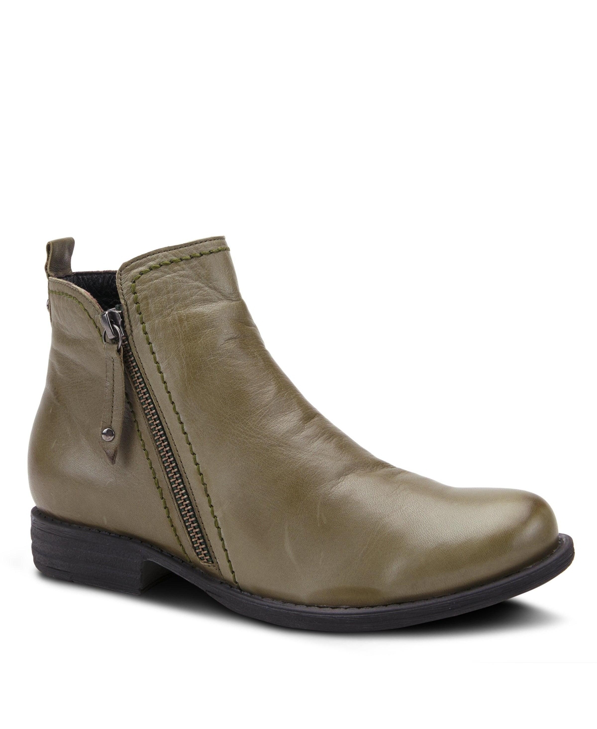 Click here for Spring Step Oziel Leather Bootie with Decorative Z... prices