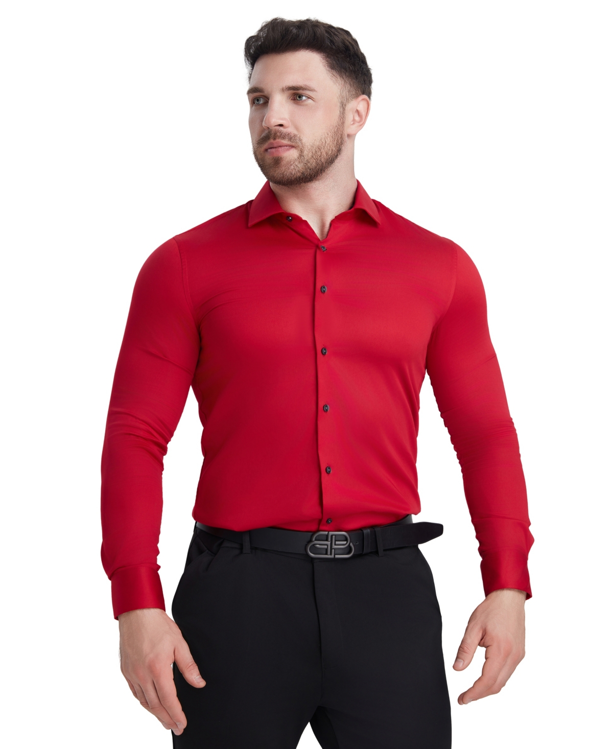 Click here for Perry Ellis Solid Sateen Slim Fit Dress Shirt - Re... prices