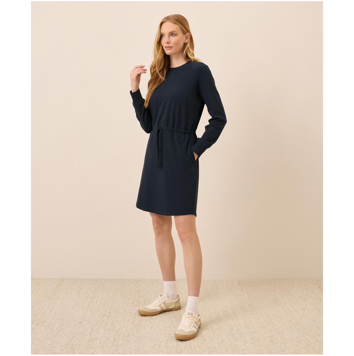 Click here for Pact Organic Cotton Roam Travel Dress - Midnight b... prices