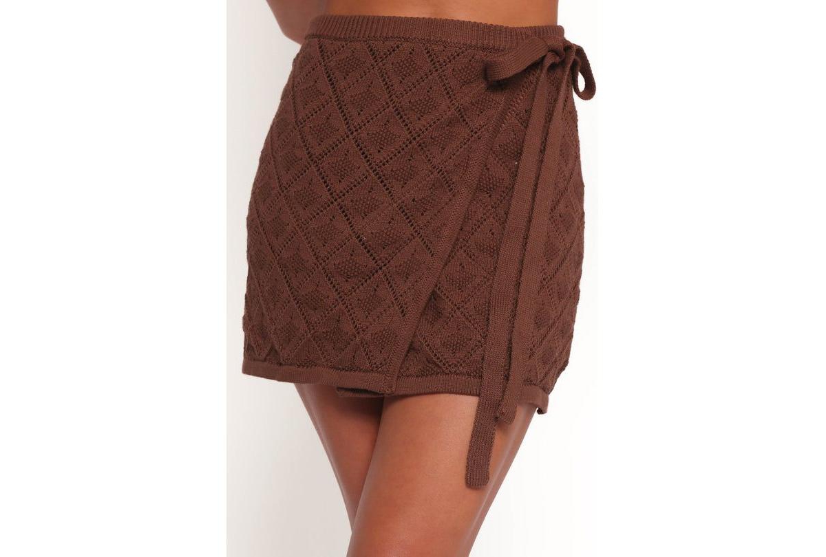 Click here for Petal and Pup Womens Palma Knit Mini Skirt - Choco... prices