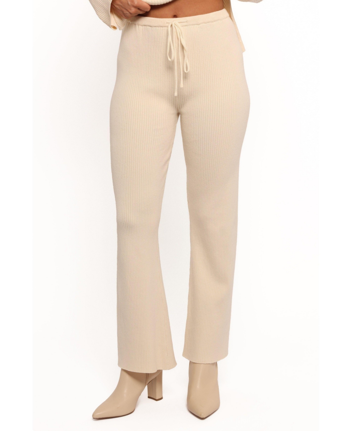 Click here for Petal and Pup Womens Beeba Ribbed Knit Pants - Cre... prices