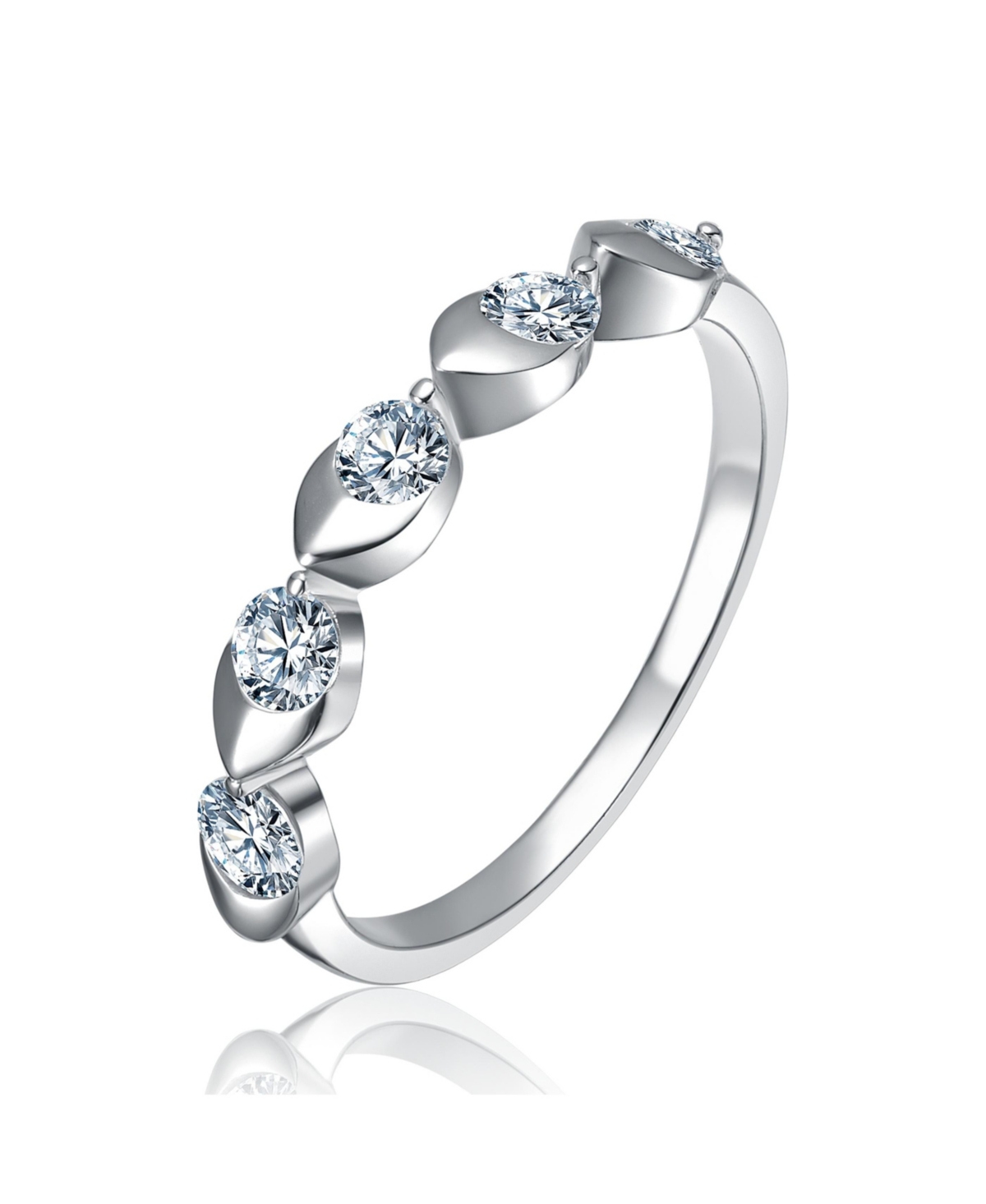 Click here for Genevive Sterling Silver White Gold Plated with Cl... prices