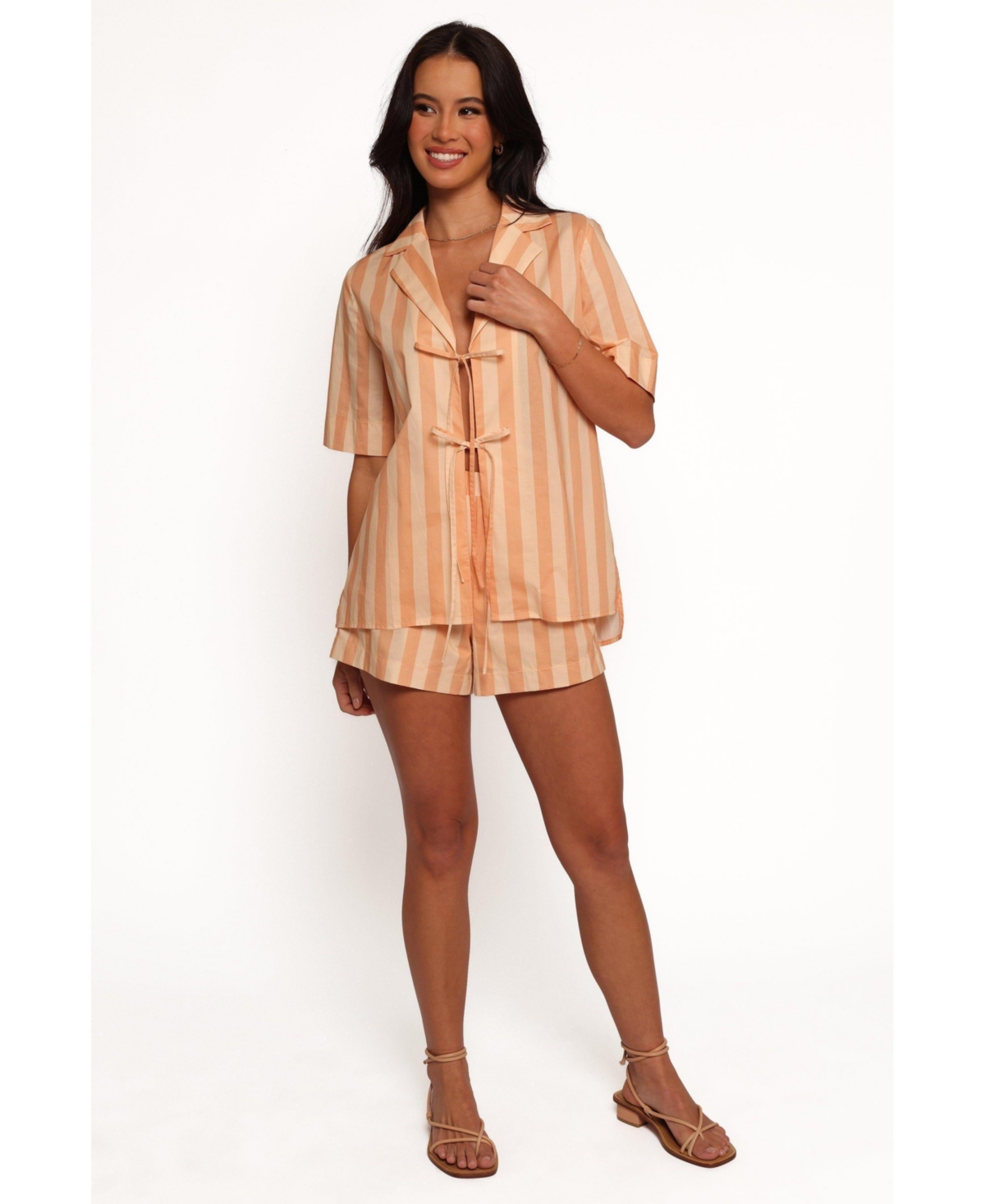 Click here for Petal and Pup Womens Essie Tie Front Shirt - Terra... prices