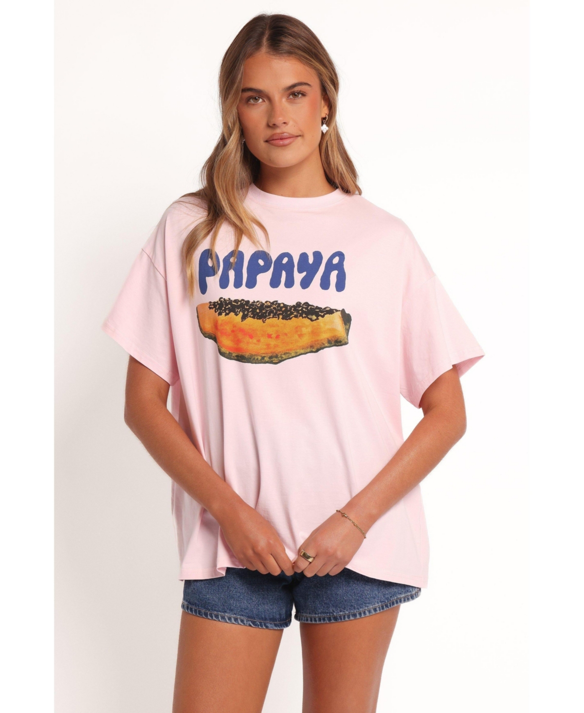 Click here for Petal and Pup Womens Papaya Graphic Tee - Pale pin... prices