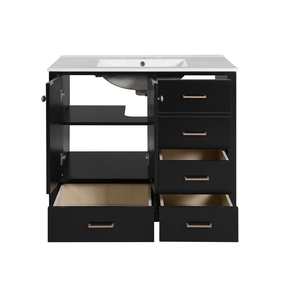 Click here for Chic Crate-36In Bathroom Vanity Ceramic Sink w/4 D... prices