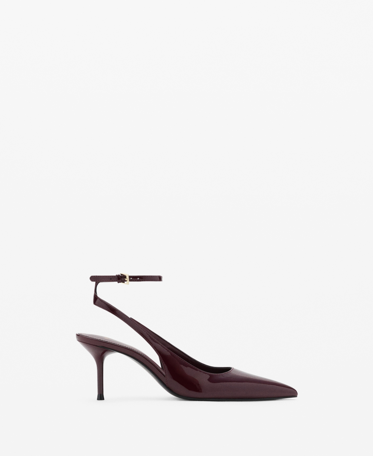 Click here for Mango Womens Patent Heeled Shoes - Burgundy prices