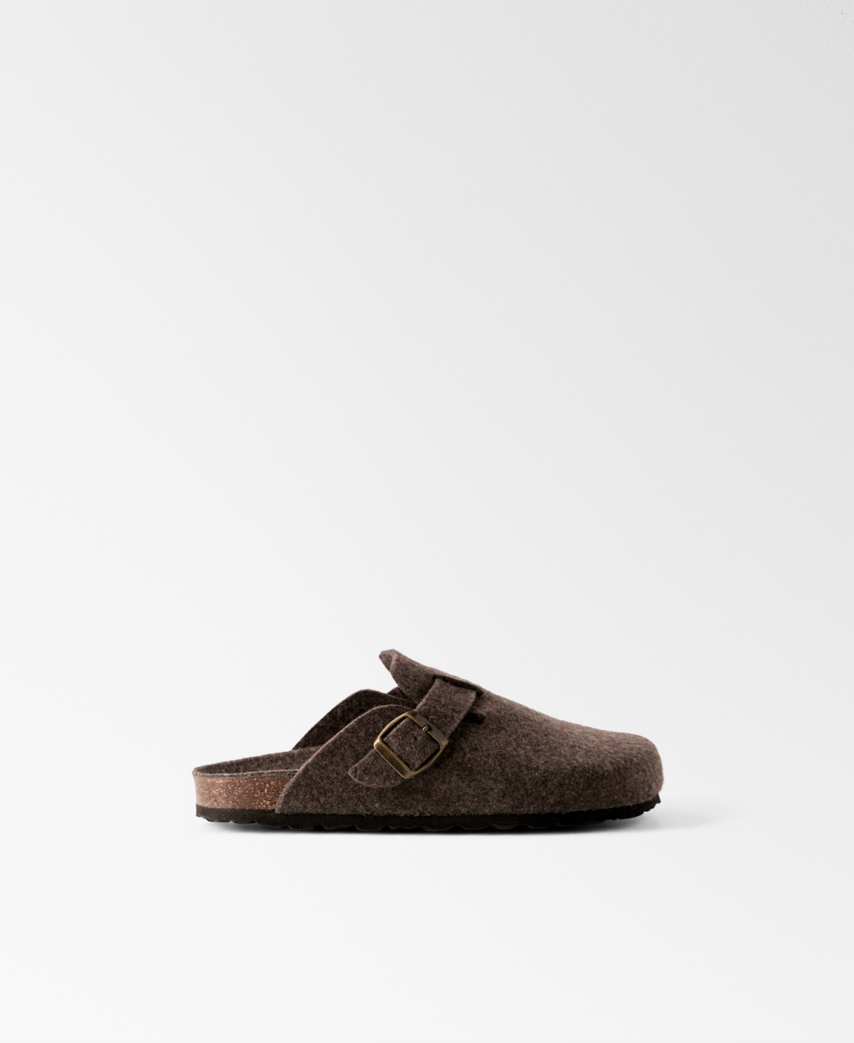 Click here for Mango Womens Felt Clog Slippers - Medium Brown prices