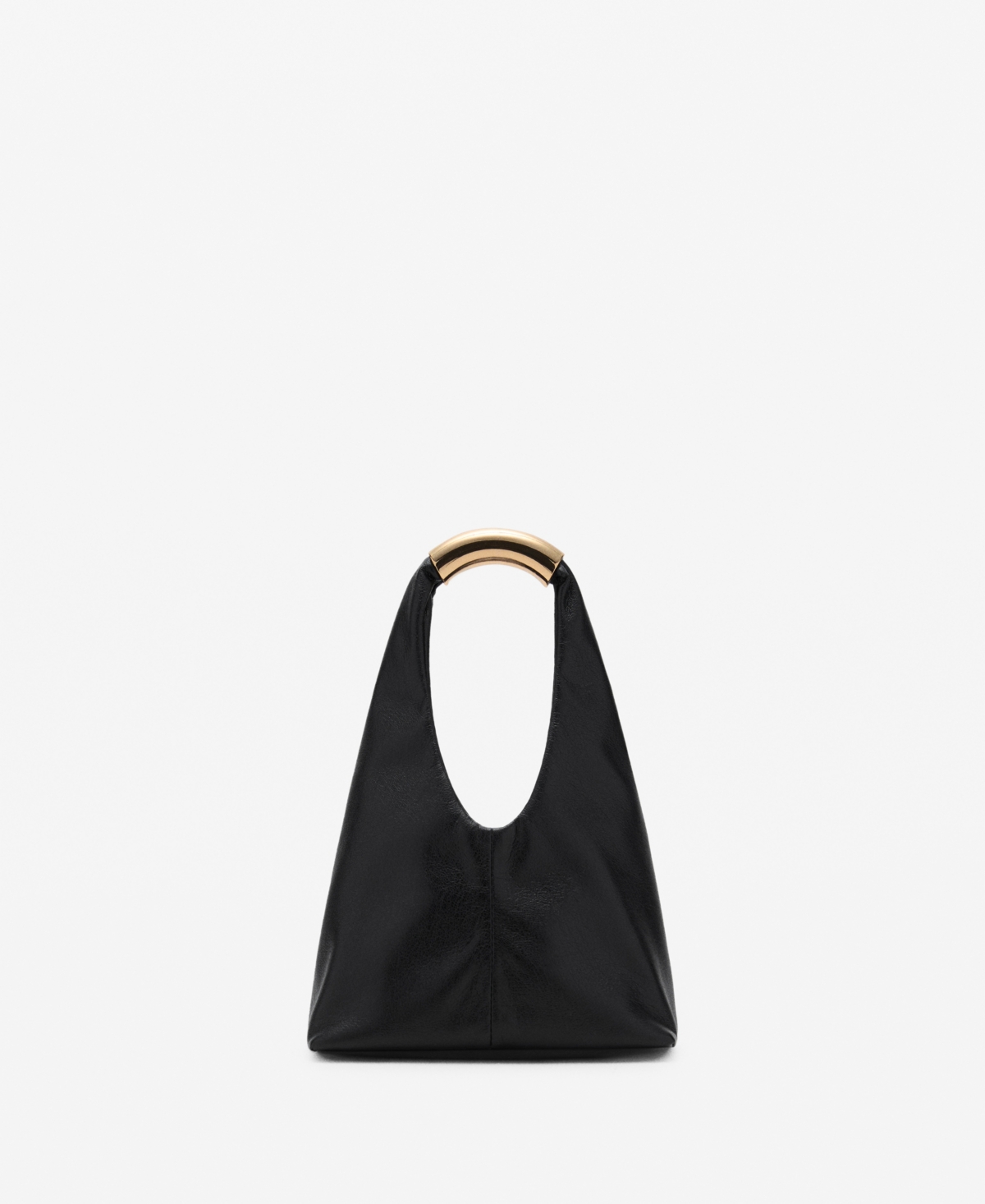 Click here for Mango Womens Metal Handle Handbag - Black prices