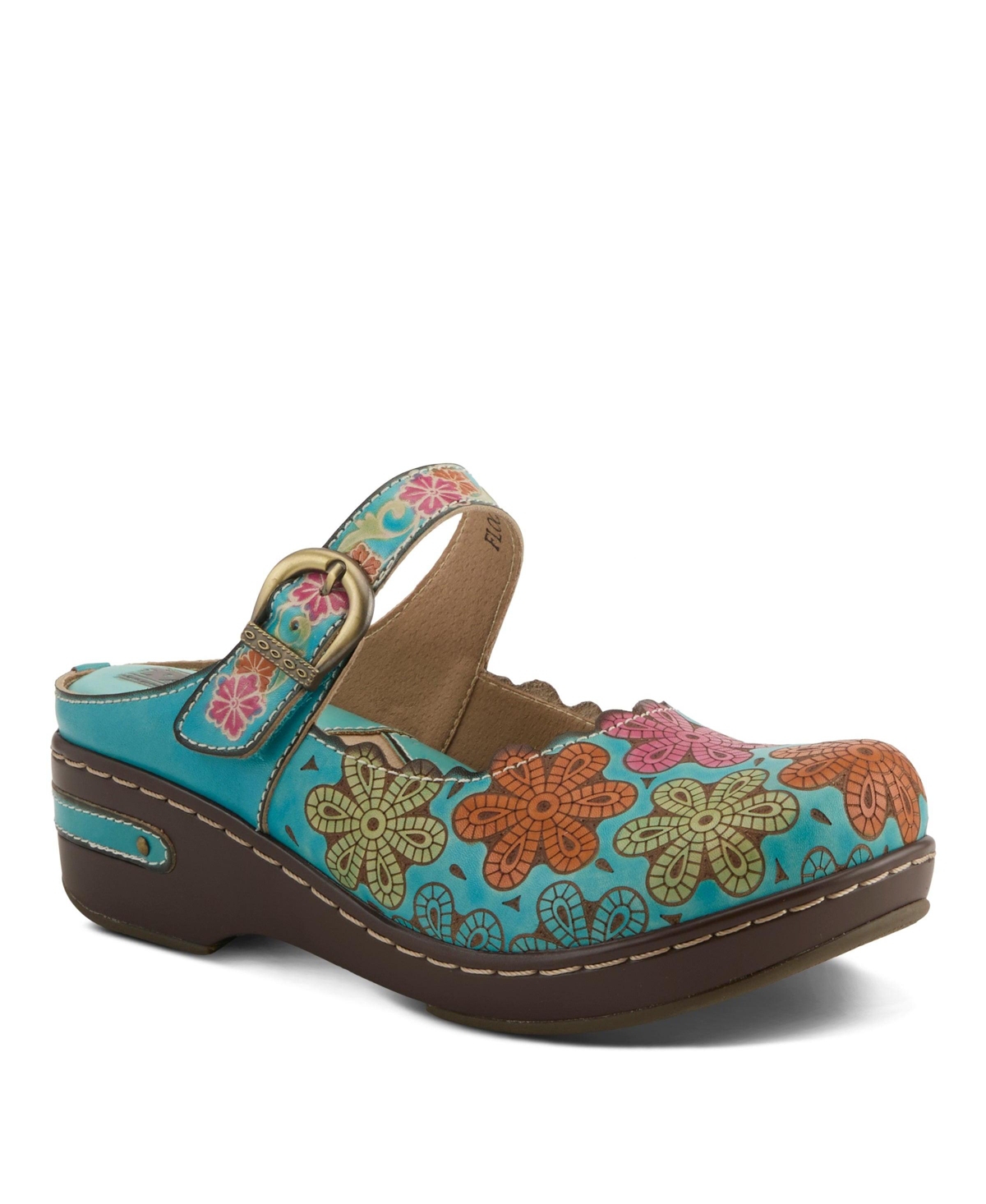 Click here for LArtiste Womens Flochino Hand-Painted Leather Clog... prices