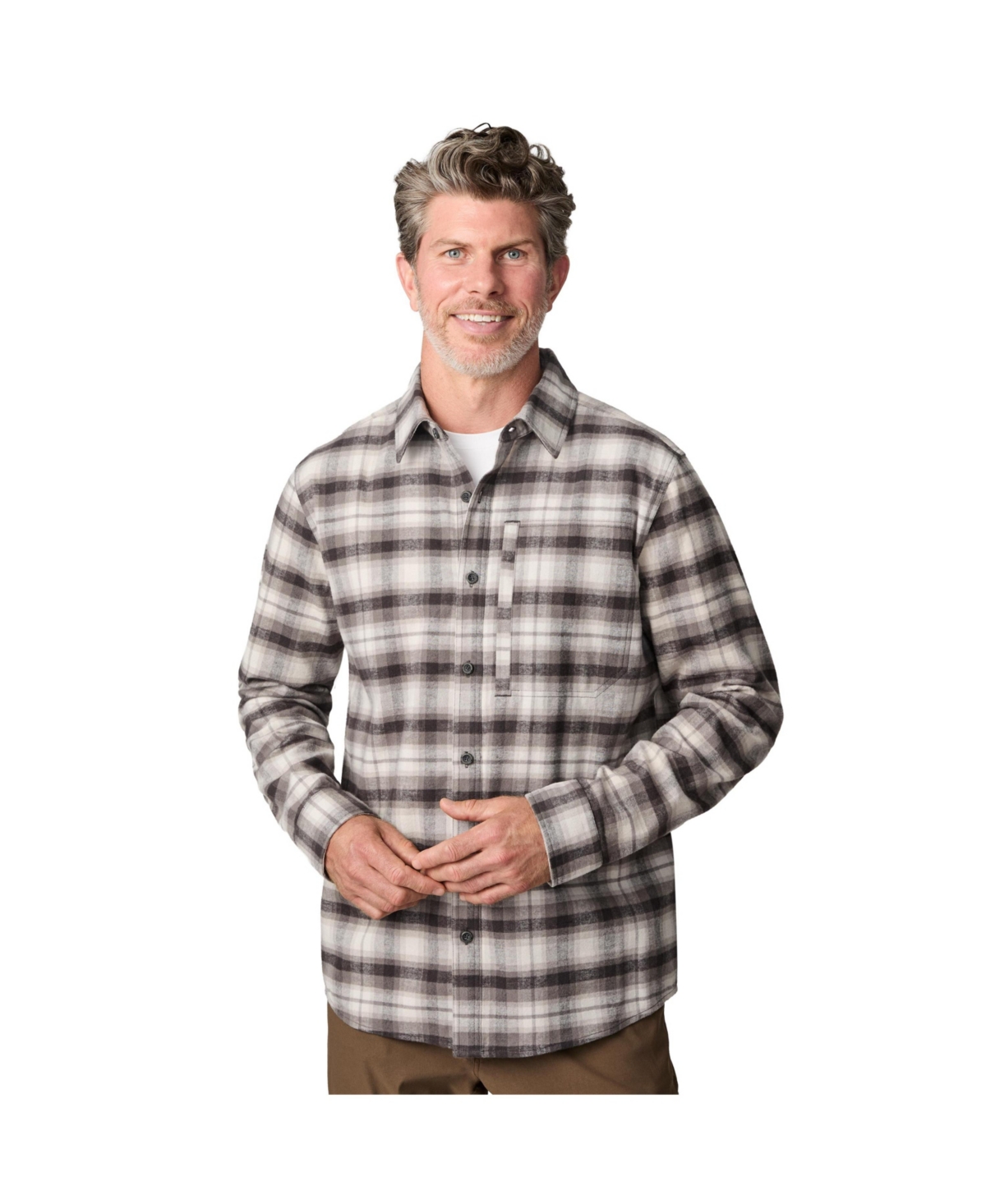 Click here for Free Country Mens Easywear Flannel Shirt - Hickory... prices