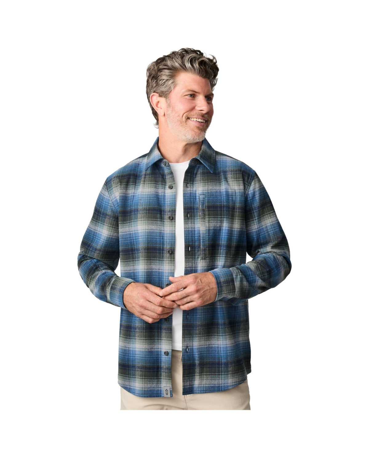 Click here for Free Country Mens Easywear Flannel Shirt - Evergre... prices