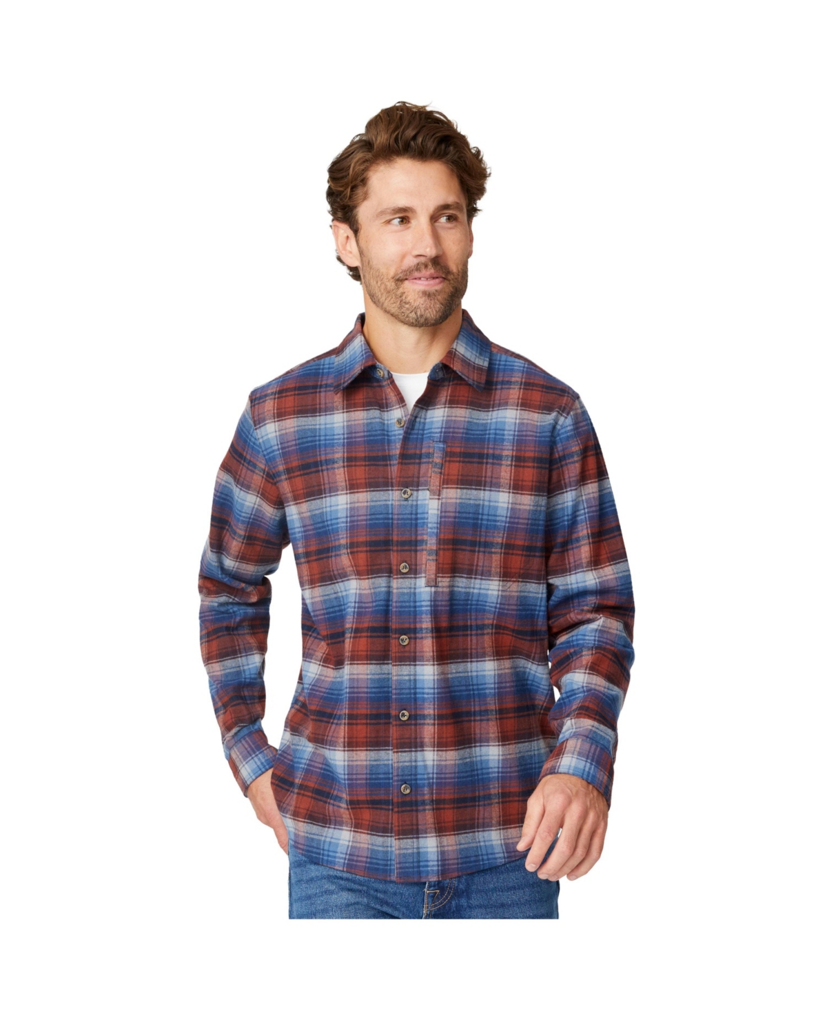Click here for Free Country Mens Easywear Flannel Shirt - Ruby pl... prices