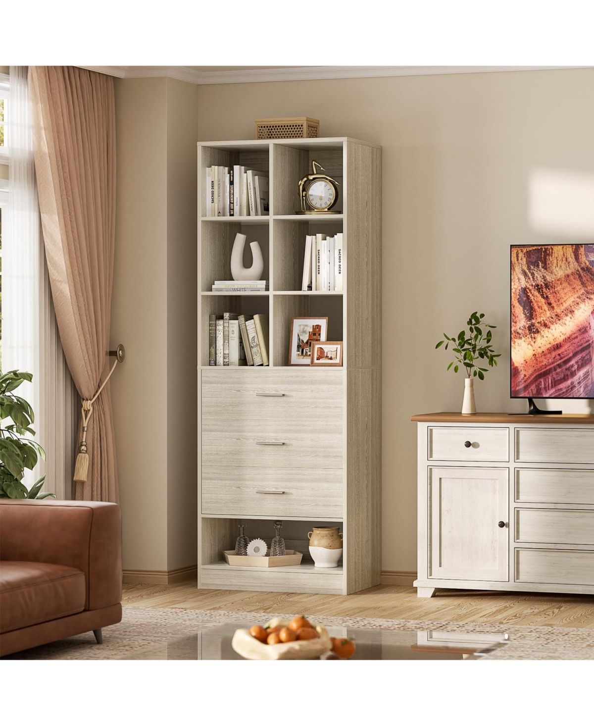 Click here for 40Corner Console Desk with Storage Shelves  Sofa T... prices