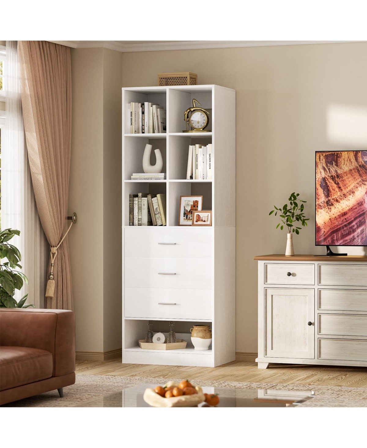 Click here for 40Corner Console Desk with Storage Shelves  Sofa T... prices