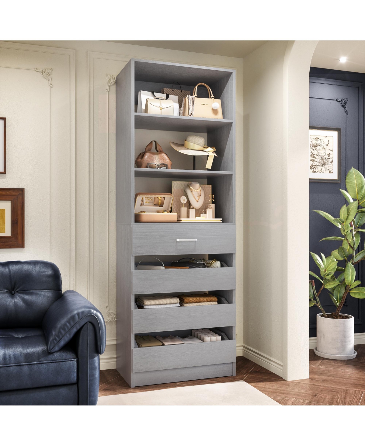 Click here for 21.3 Freestanding Closet Organizer System with 4 D... prices