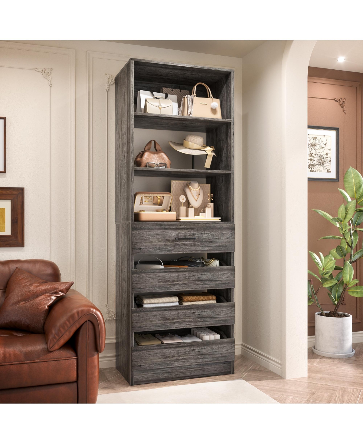 Click here for 21.3 Freestanding Closet Organizer System with 4 D... prices