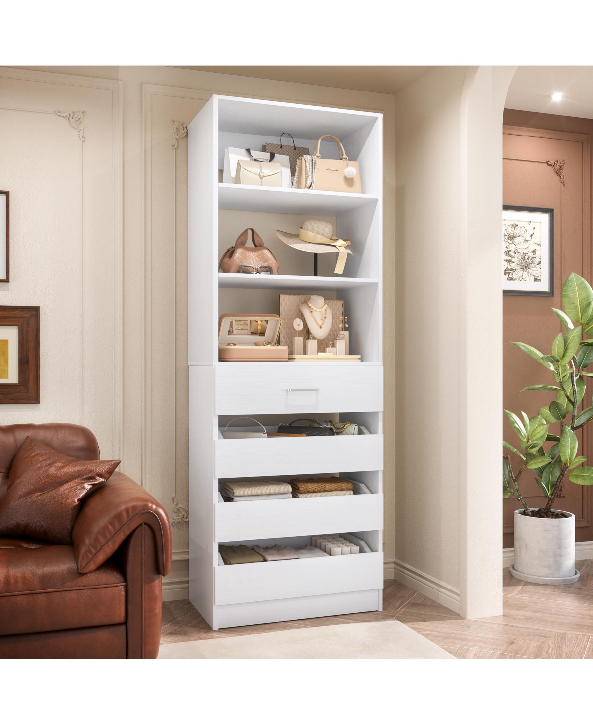 Click here for 21.3 Freestanding Closet Organizer System with 4 D... prices