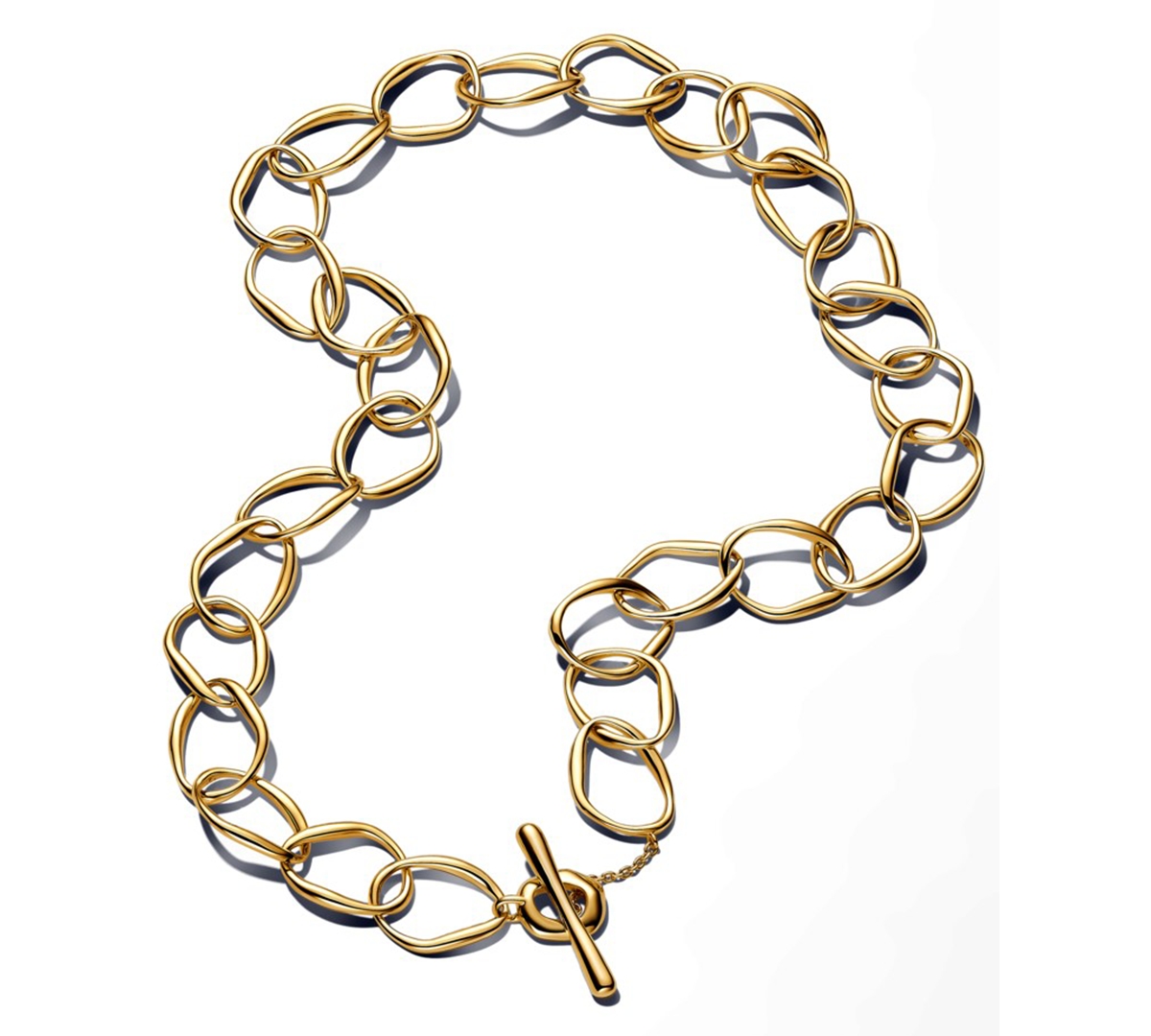 Click here for Pandora Organically Shaped Link Necklace - Gold prices