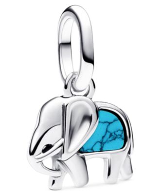 Pandora Turquoise-coloured Elephant Mini Dangle Charms - Macy's