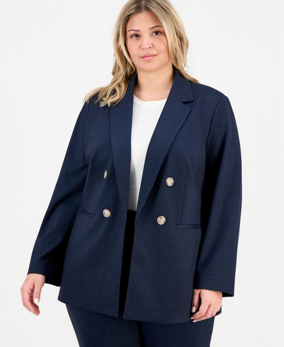 Click here for Anne Klein Plus Size Faux Double Breasted Blazer -... prices