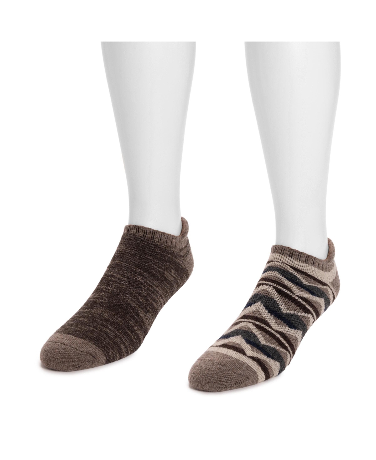 Click here for Muk Luks Mens No Show Wool Socks (2 Pair - Ecru/ch... prices