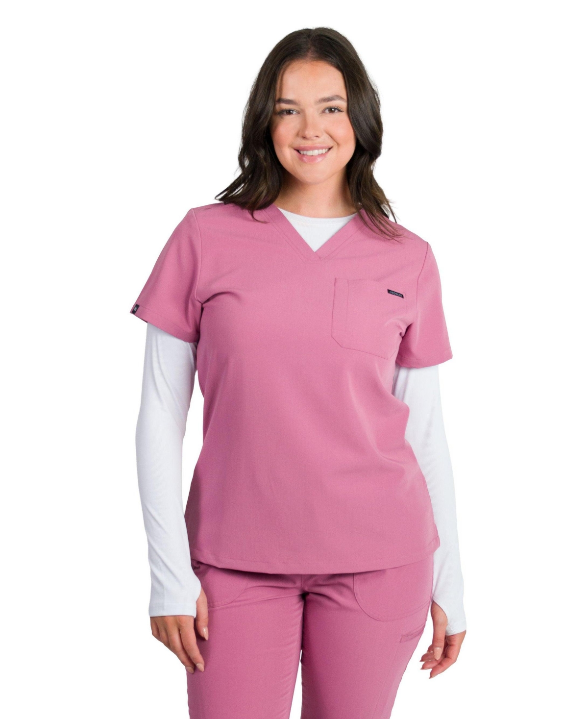 Click here for Medgear Camilla Womens Slim Scrubs Top with One Po... prices