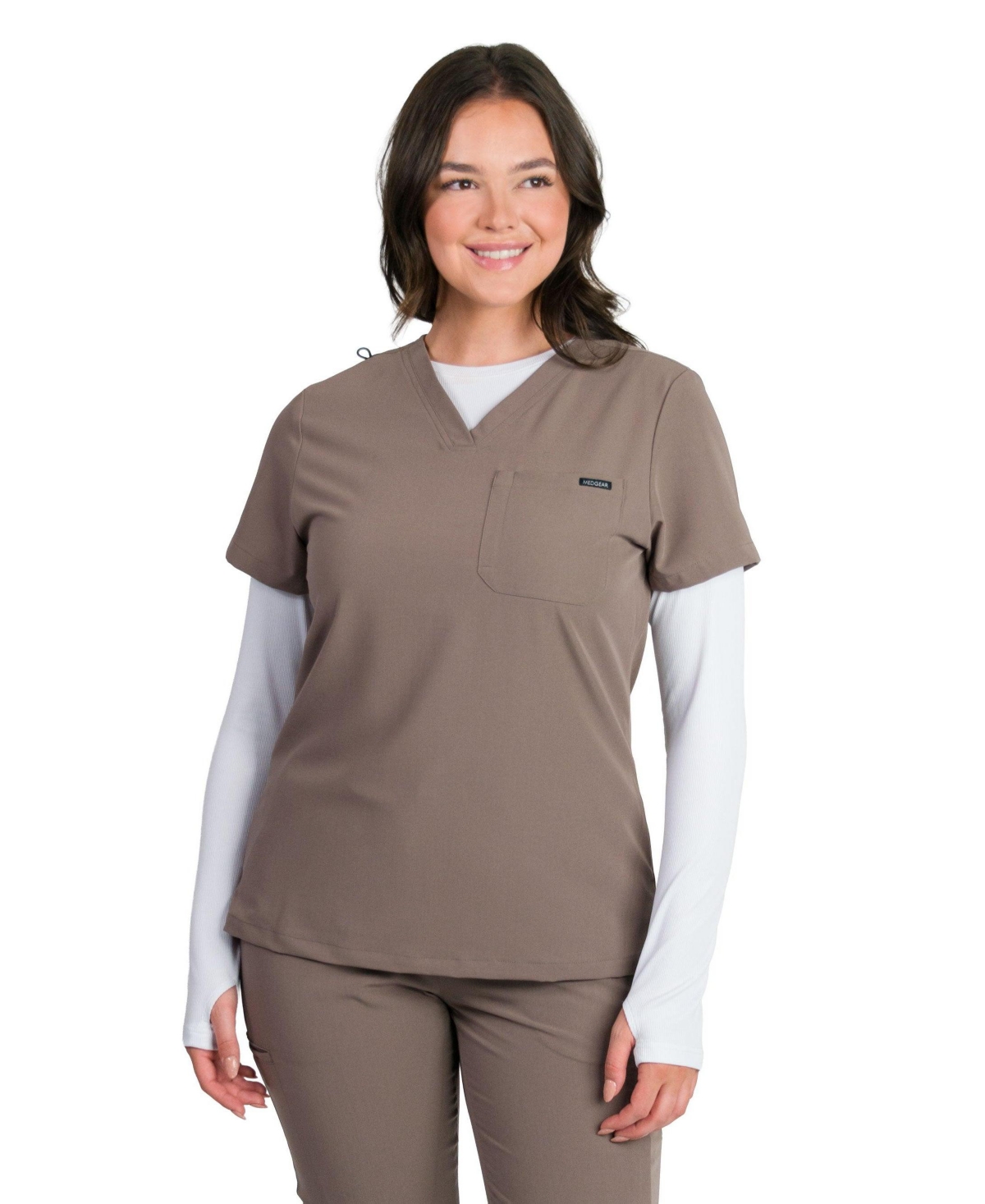 Click here for Medgear Camilla Womens Slim Scrubs Top with One Po... prices