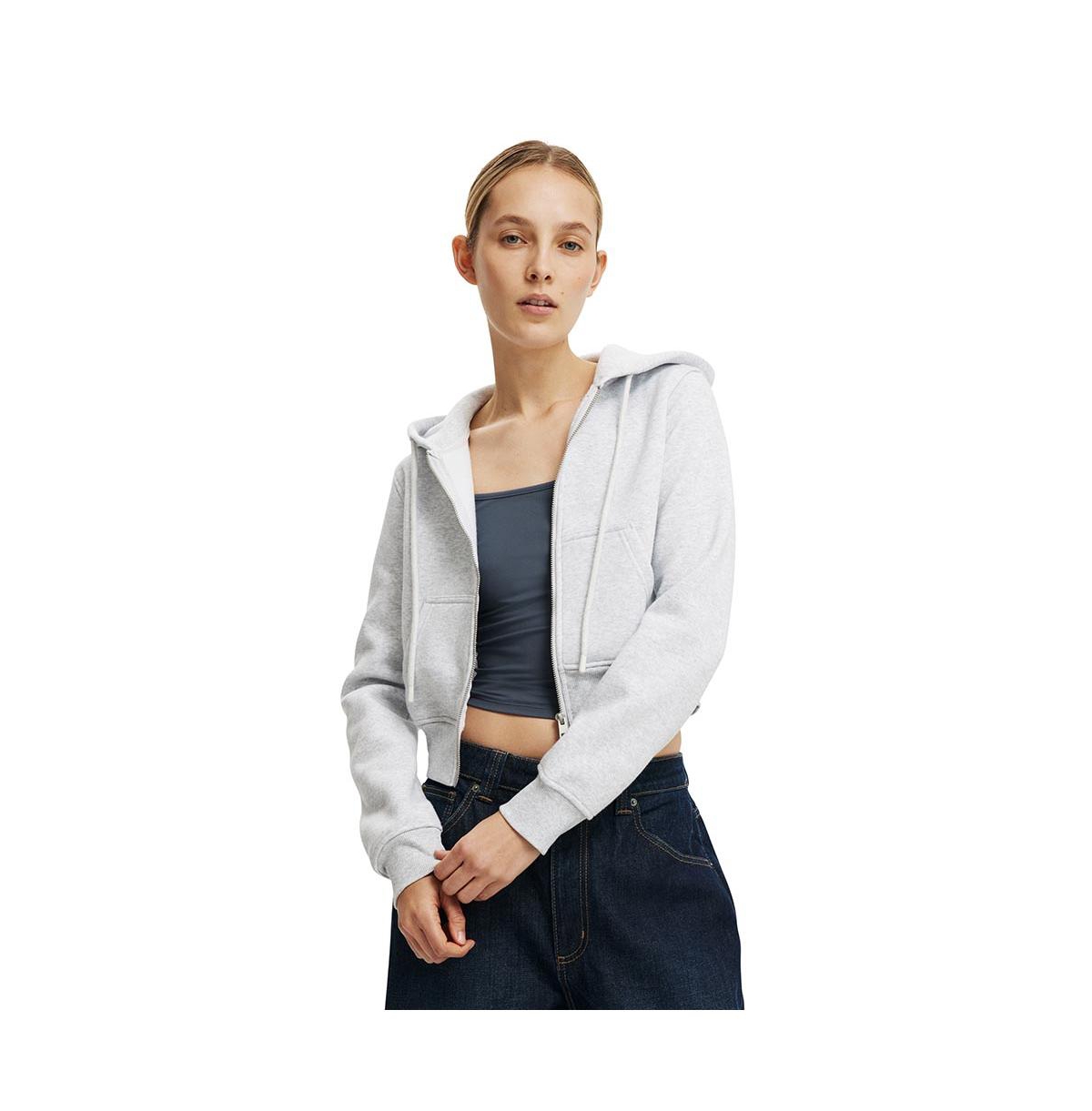 Click here for Cotton On Womens Premium Cropped Zip Through Hoodi... prices