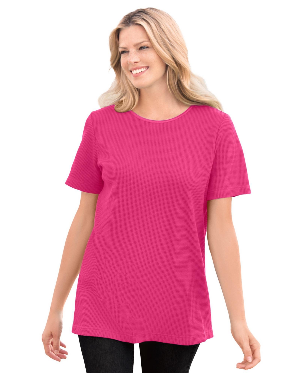 Click here for Woman Within Plus Size Within Waffle Thermal Satin... prices