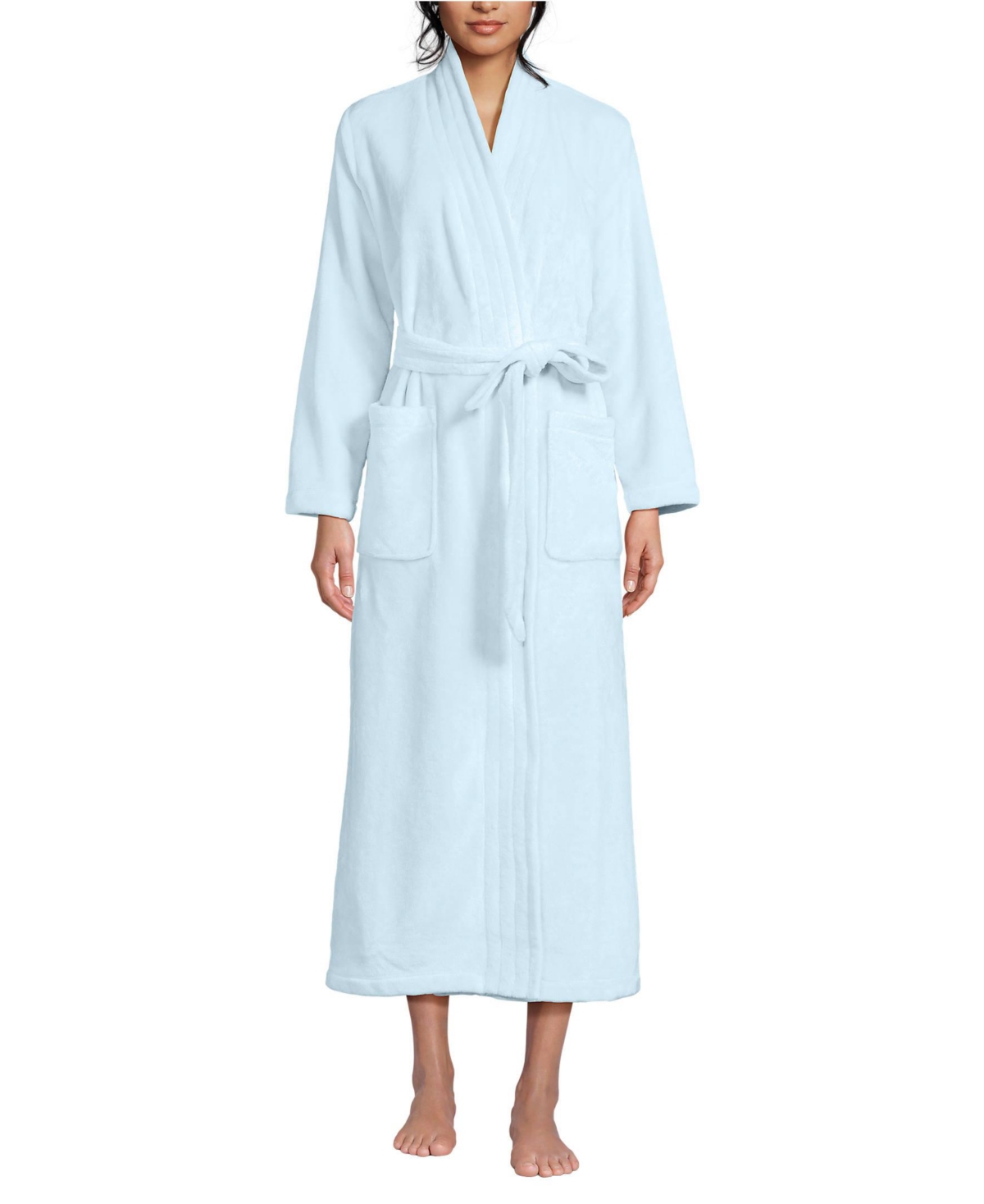 Click here for Lands End Womens Cozy Plush Long Wrap Robe - Soft... prices