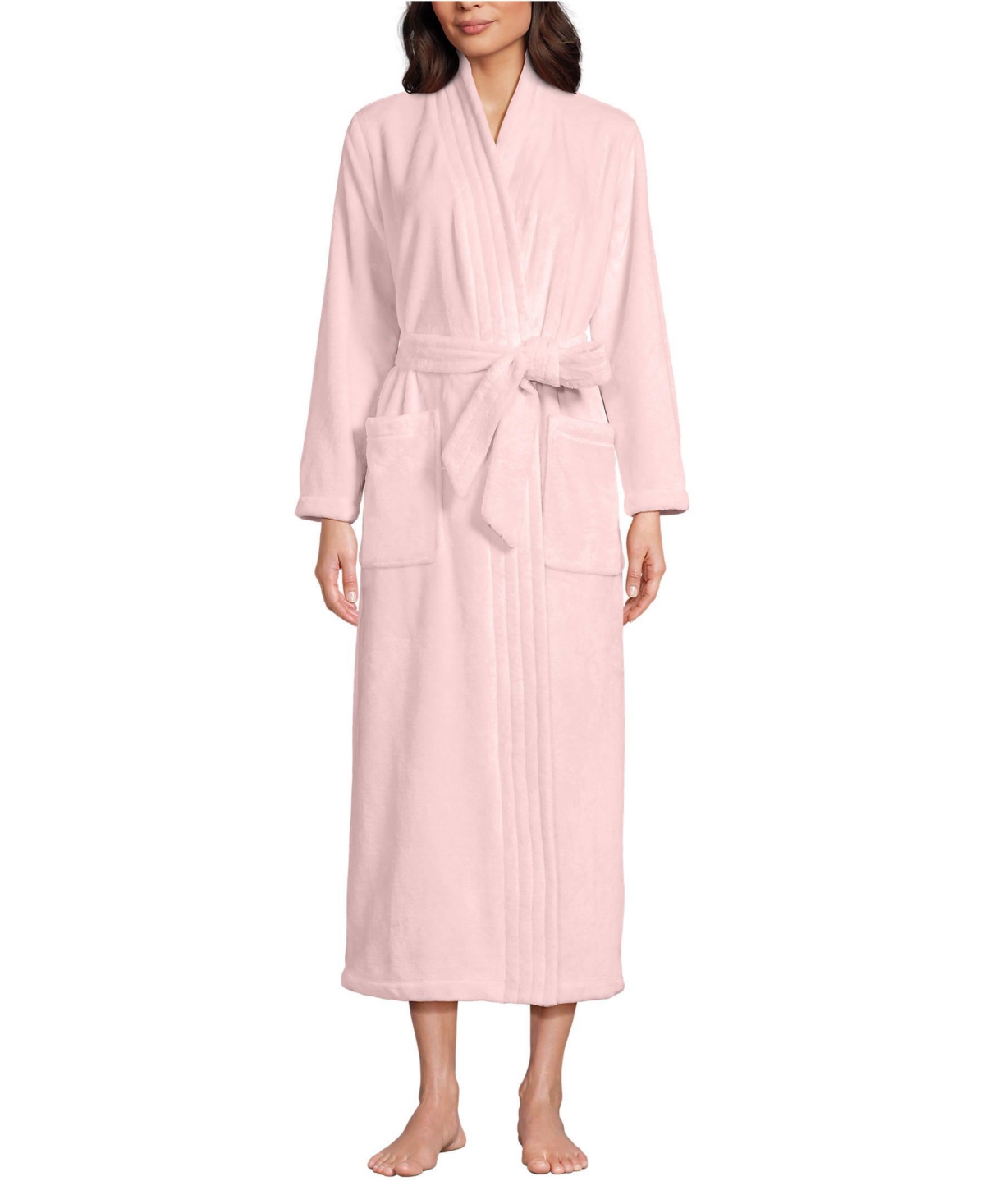 Click here for Lands End Womens Cozy Plush Long Wrap Robe - Sea s... prices