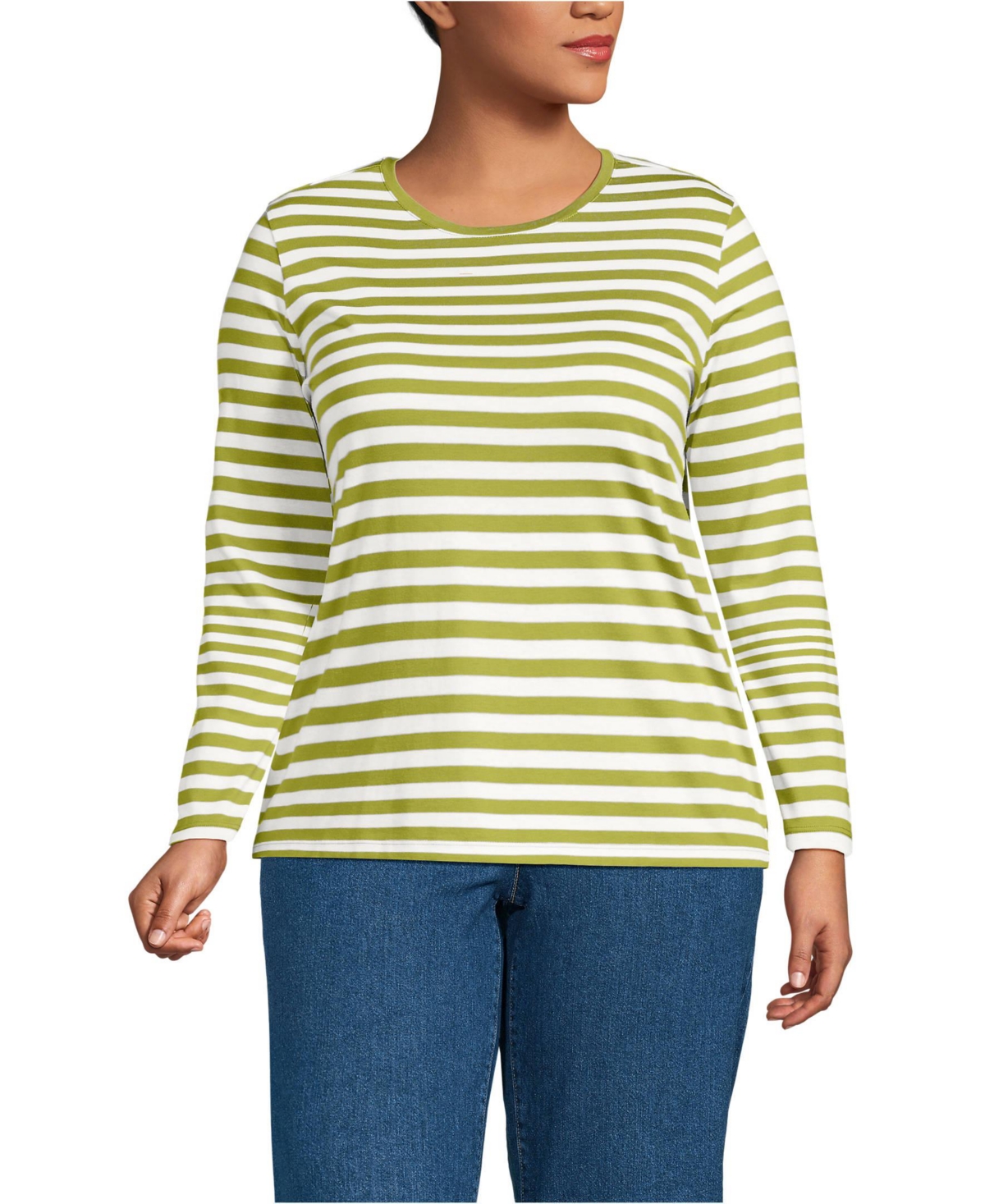 Click here for Lands End Plus Size Relaxed Supima Cotton Long Sle... prices