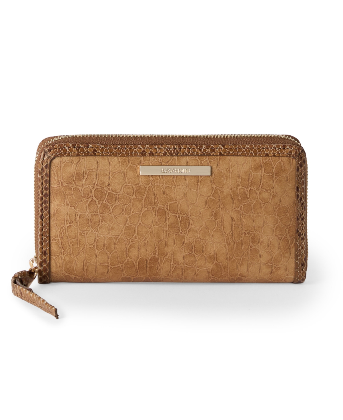Brahmin Womens Suri Leather Zipper Wallet - Cashew Zostera