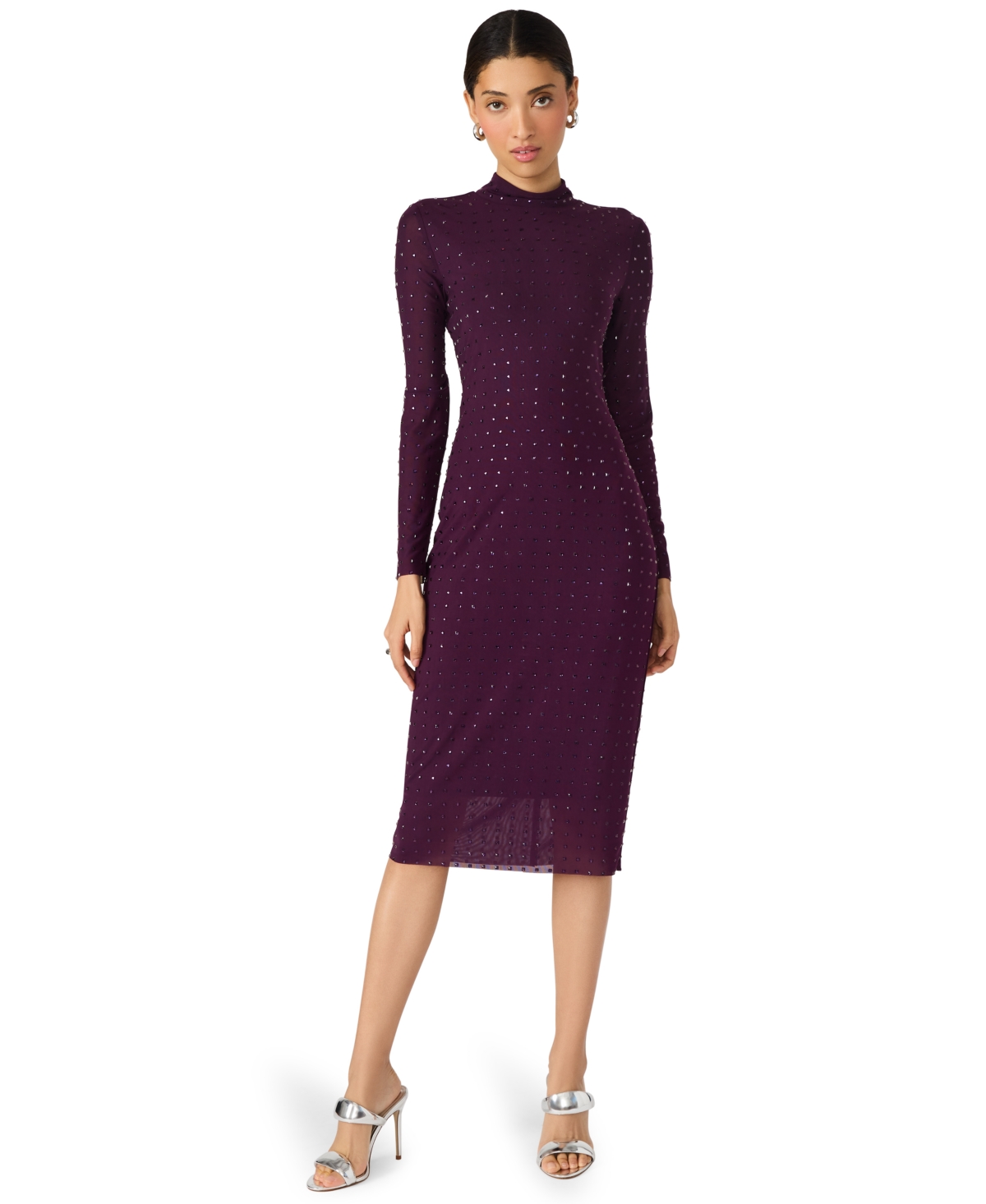 Click here for Steve Madden Womens Krista Mock Neck Midi Dress -... prices