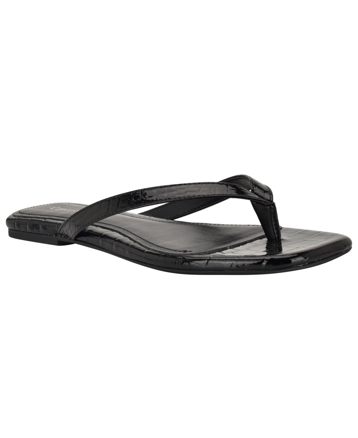 Click here for Calvin Klein Womens Stelea Flat Thong Sandals - Bl... prices